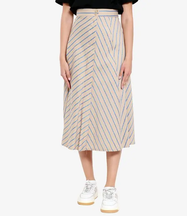 KAOS High Waist Striped Skirt
