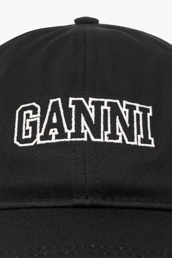 GANNI Logo Embroidered Baseball Cap