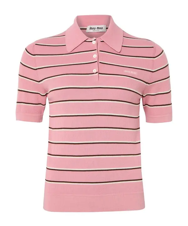 Miu Miu Striped Polo Shirt
