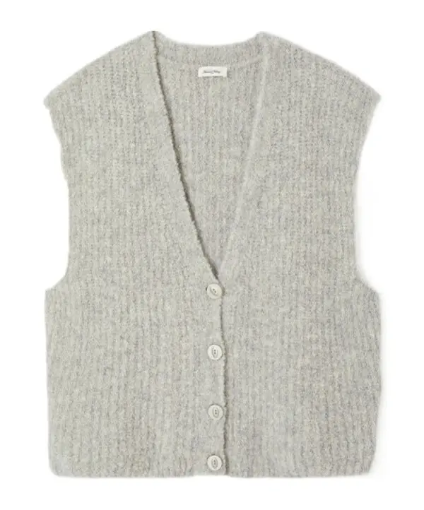 American Vintage Zolly Knitted Vest - Gris Chine
