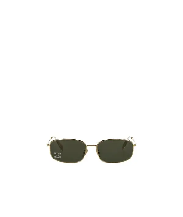 Celine Triomphe Rhinestone 02 Sunglasses In Metal With Crystals - Green