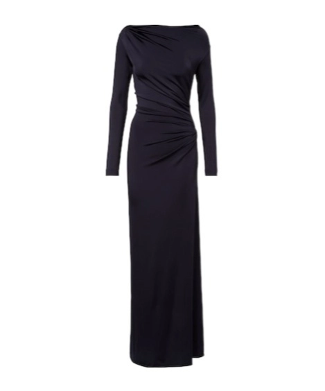 Victoria Beckham Gathered Jersey Maxi Dress - Black