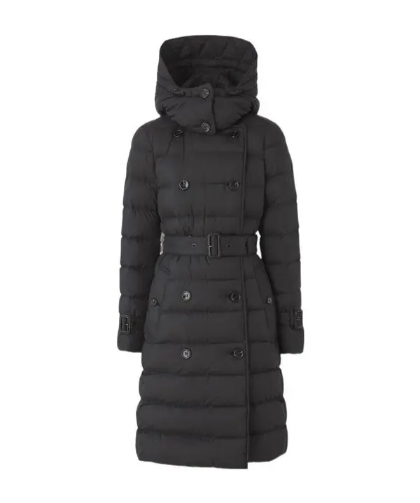 Burberry Detachable Hooded Belted Down Coat - Black