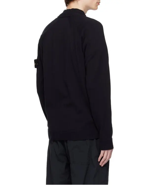 Stone Island Logo Patch Zipped Knit Cardigan