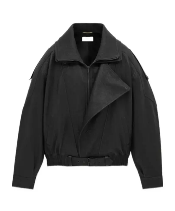 Saint Laurent Oversized Zip-up Bomber Jacket - Black