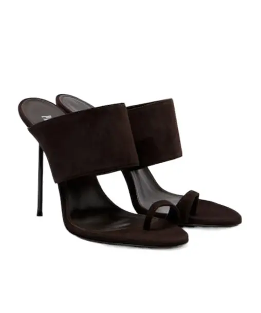Paris Texas Lidia 105 Suede Sandals - Black