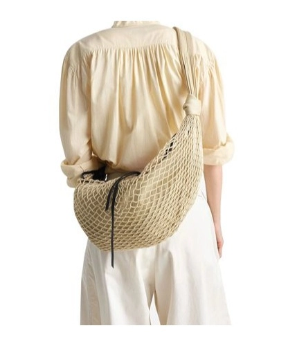 LEMAIRE Croissant Filt Shoulder Bag - Nude