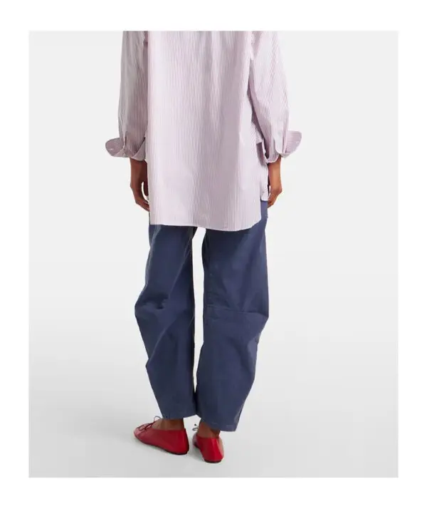 NILI LOTAN Shon Cotton Barrel-leg Pants