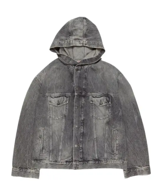 Acne Studios Hooded Denim Jacket - Gray