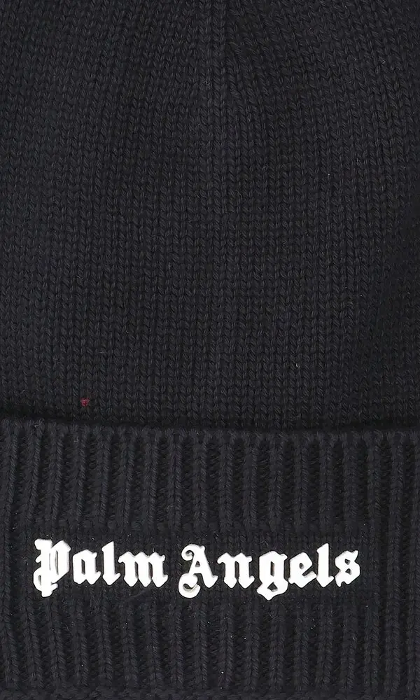 Palm Angels Logo Embroidered Beanie