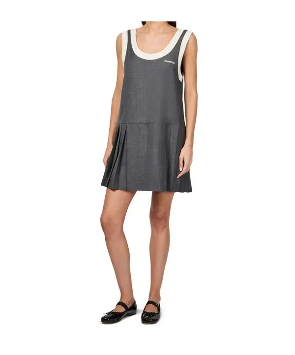 Miu Miu Sleeveless Pleated Dress