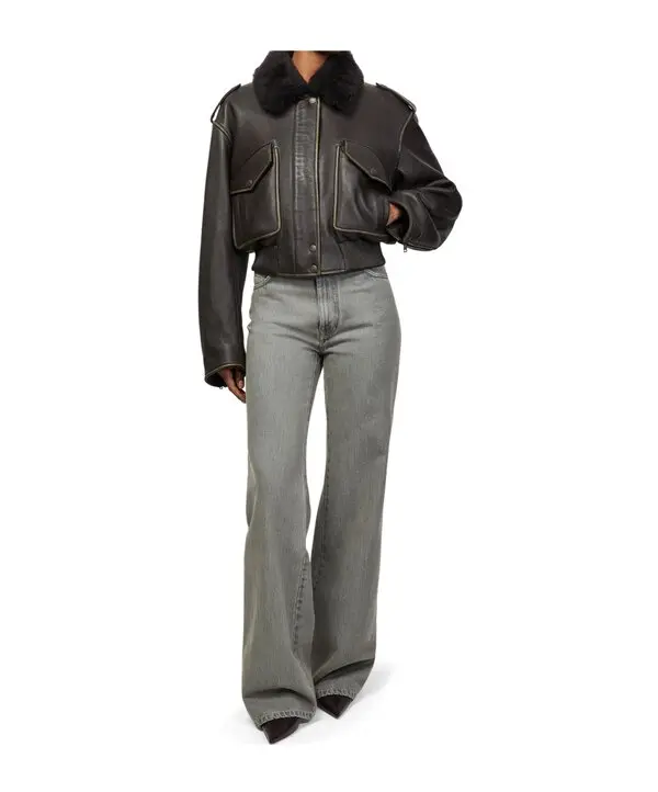 Acne Studios Leather Bomber Jacket