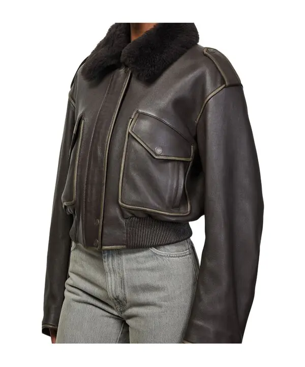 Acne Studios Leather Bomber Jacket