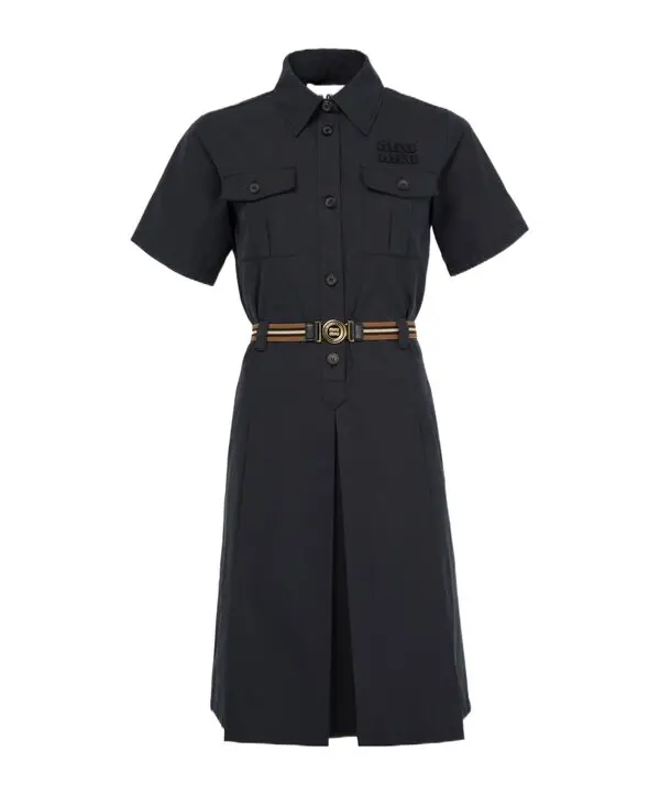 Miu Miu Lapel Short-sleeved Dress