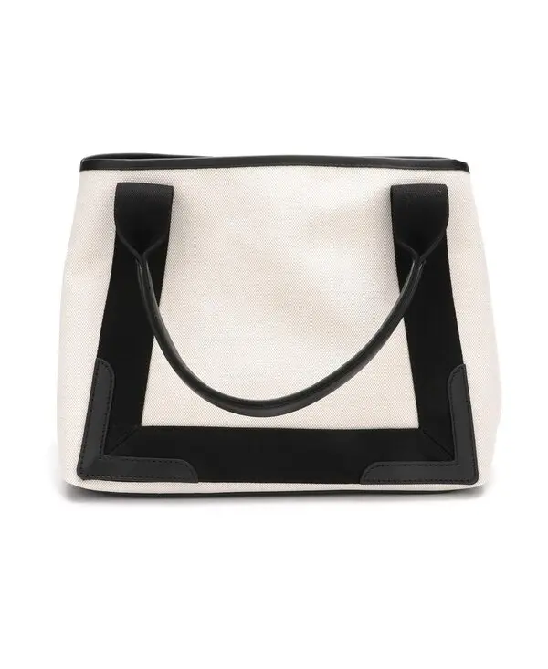 Balenciaga Small Navy Cabas Logo Tote Bag - Black