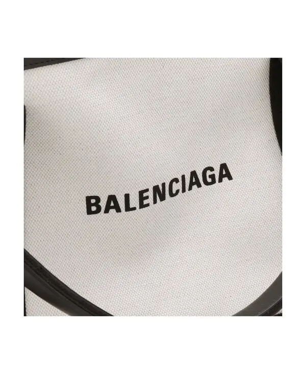 Balenciaga Small Navy Cabas Logo Tote Bag - Black