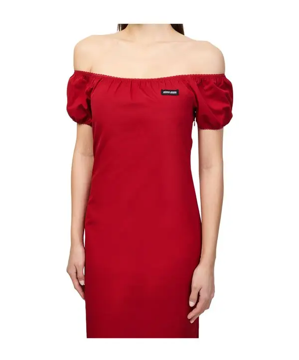 Miu Miu Off-the-shoulder Midi Dress