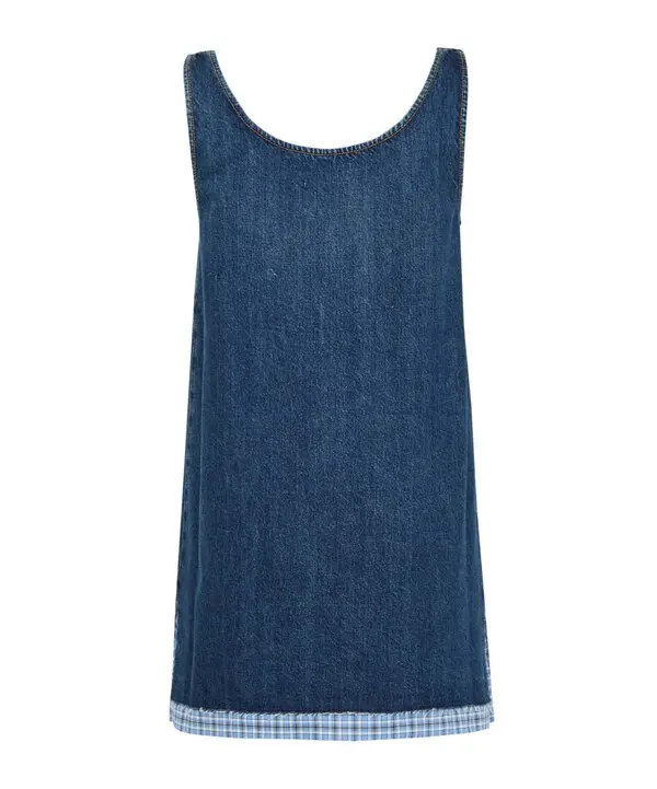 Miu Miu Sleeveless Round Collar Dress With Letter Details