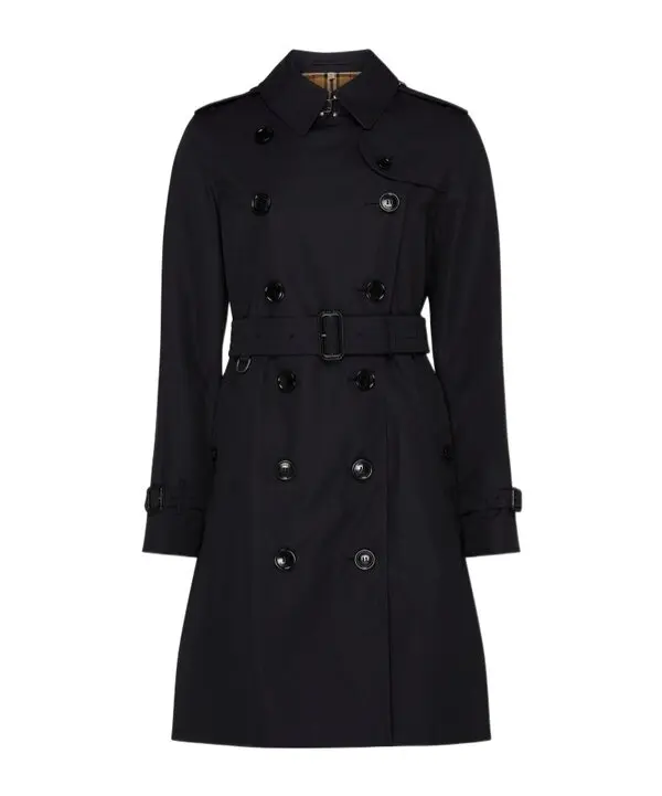 Burberry The Mid-length Kensington Heritage Trench Coat - Black