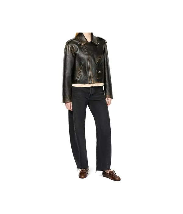 Miu Miu Long-sleeved Leather Jacket