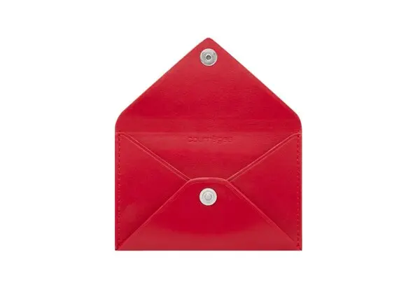 COURREGES Leather Envelope Card Holder