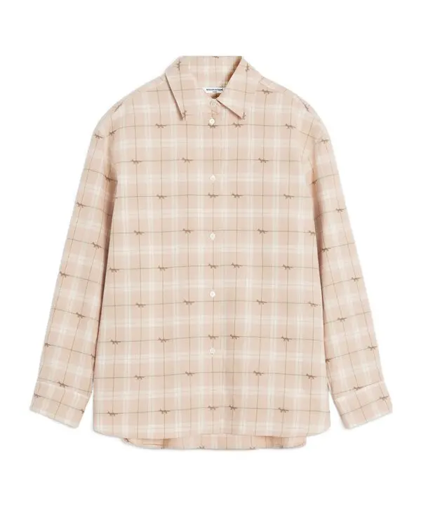Maison Kitsuné Light Checked Overshirt - Opal/pink Check