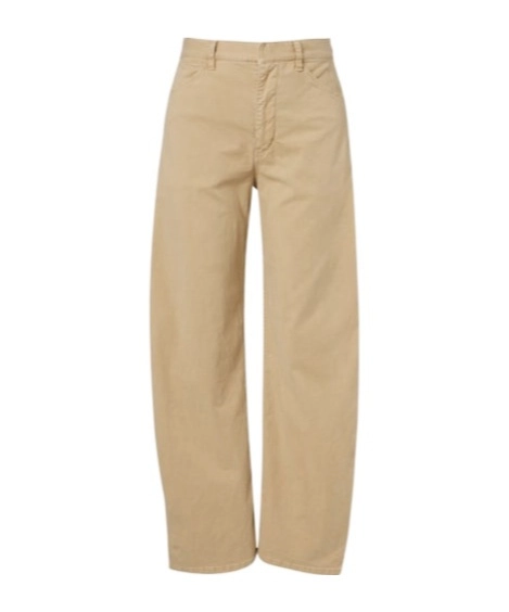 NILI LOTAN Tribeca Cotton Twill Barrel-leg Pants - Nude