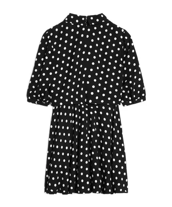 Celine Mini Dress In Viscose Sabl With Polka Dot Print