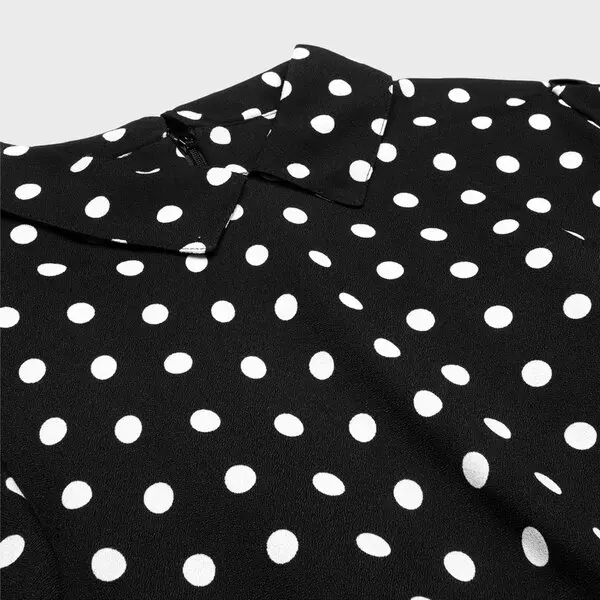 Celine Mini Dress In Viscose Sabl With Polka Dot Print