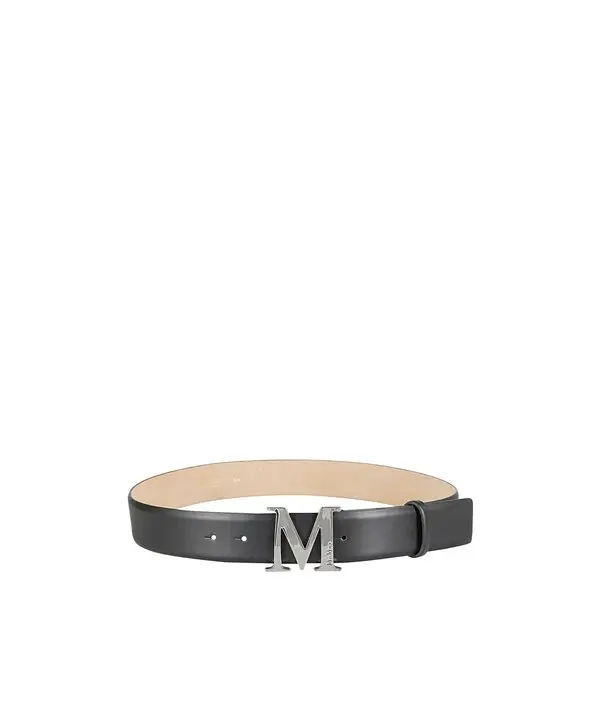 Max Mara Logo Plaque Belt - Black