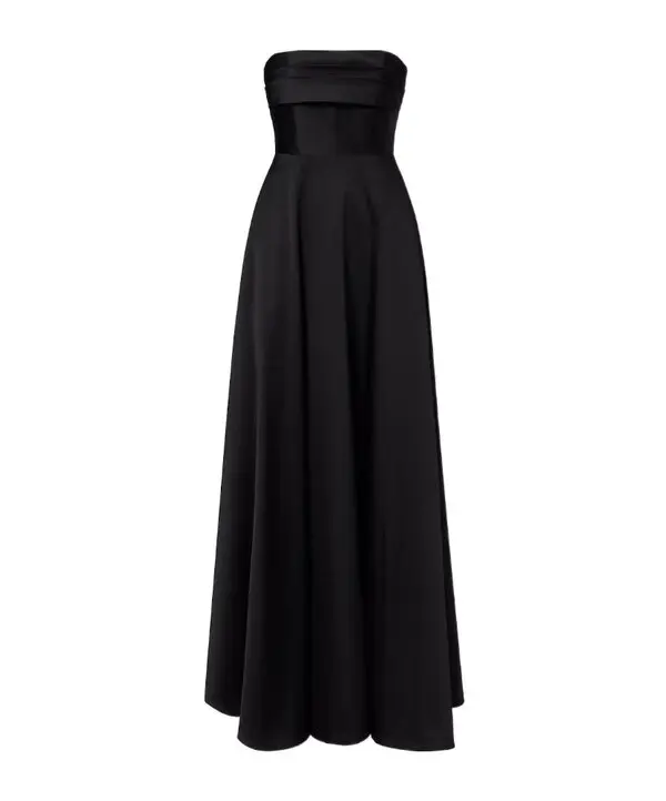 Roland Mouret Pleated Taffeta Corset Gown - Black