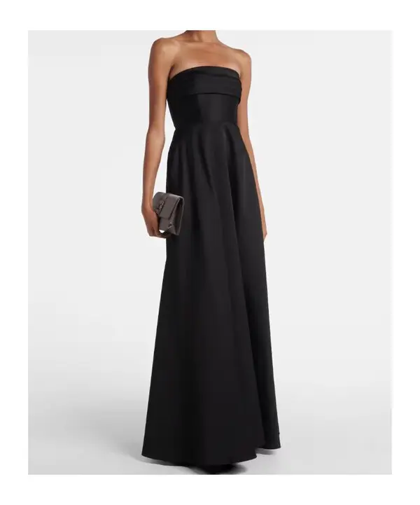 Roland Mouret Pleated Taffeta Corset Gown