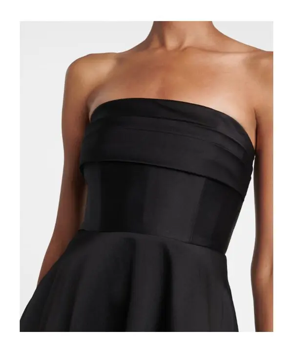 Roland Mouret Pleated Taffeta Corset Gown