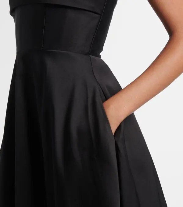 Roland Mouret Pleated Taffeta Corset Gown