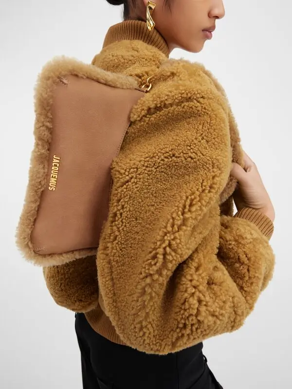 Jacquemus Shearling Shoulder Bag