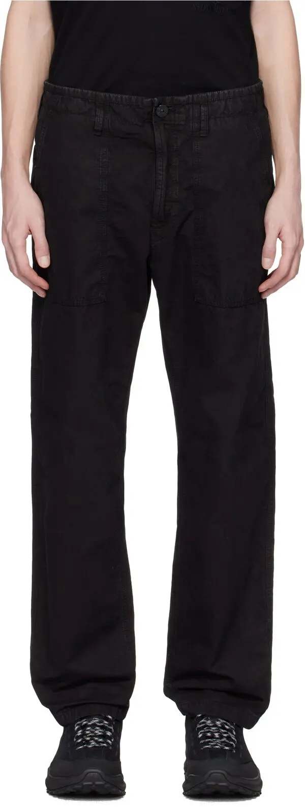 Stone Island Logo Patch Straight-leg Pants