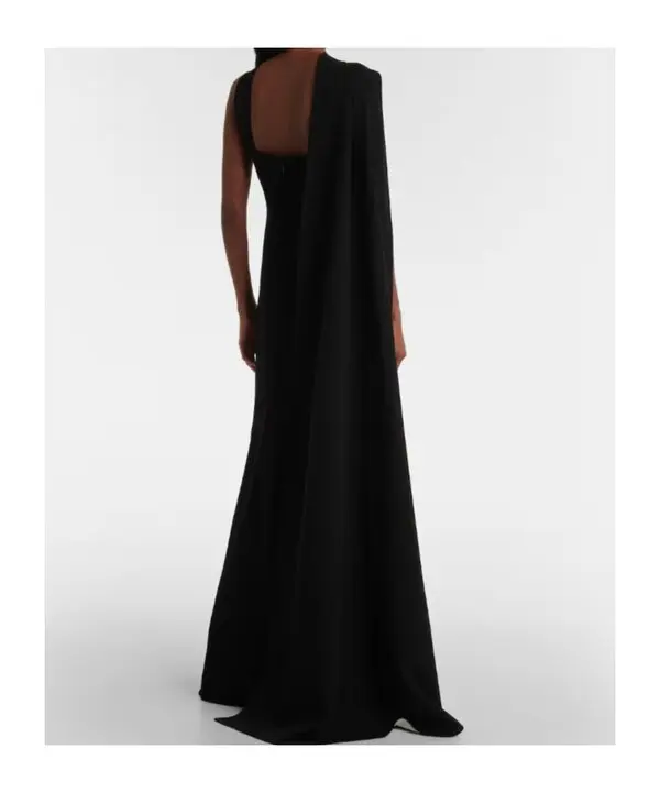 Roland Mouret Asymmetric Caped Cady Gown