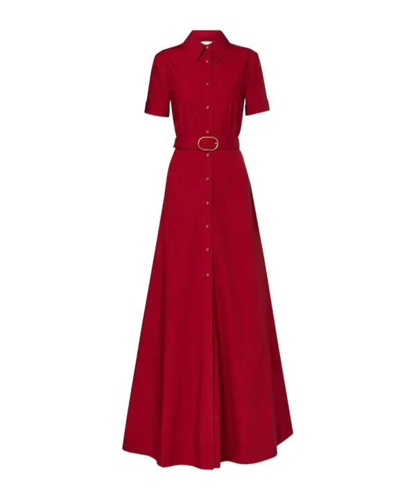 Roland Mouret Cotton Poplin Shirt Dress - Red