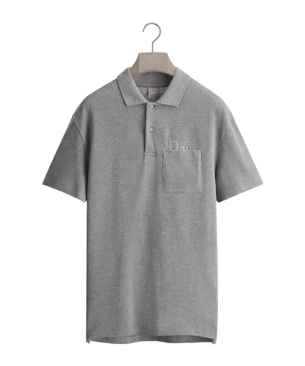 Dior Tonal Embroidery Polo Shirt - Gray