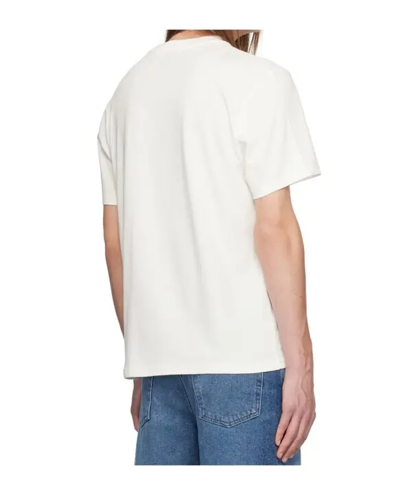 AMI Paris Logo Embossed Crewneck T-shirt - White