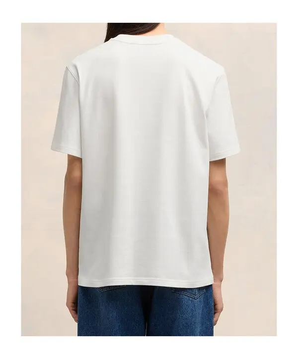AMI Paris Logo Embossed Crewneck T-shirt - White