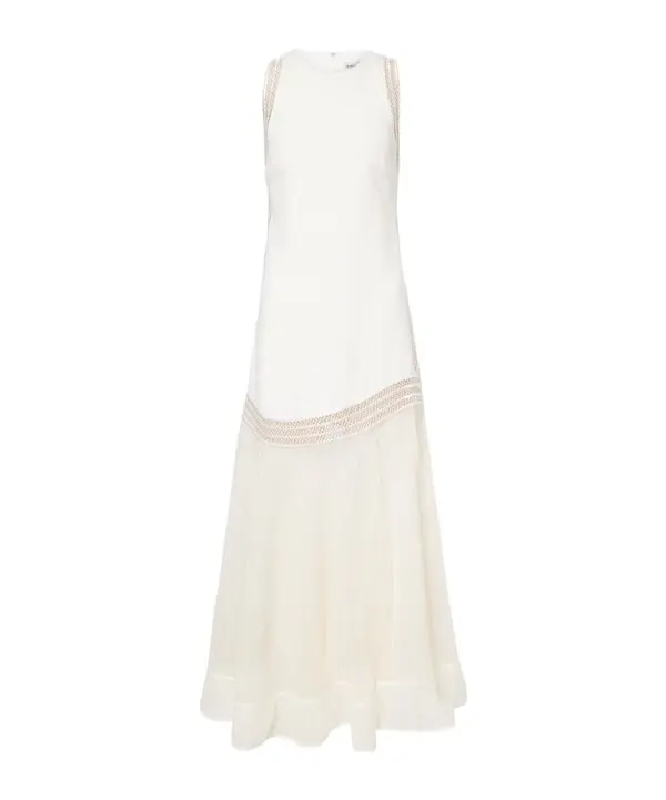 Simkhai Zakaria Mesh-trimmed Maxi Dress - Ivory