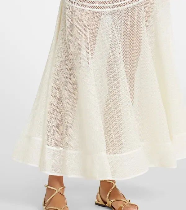 Simkhai Zakaria Mesh-trimmed Maxi Dress - Ivory
