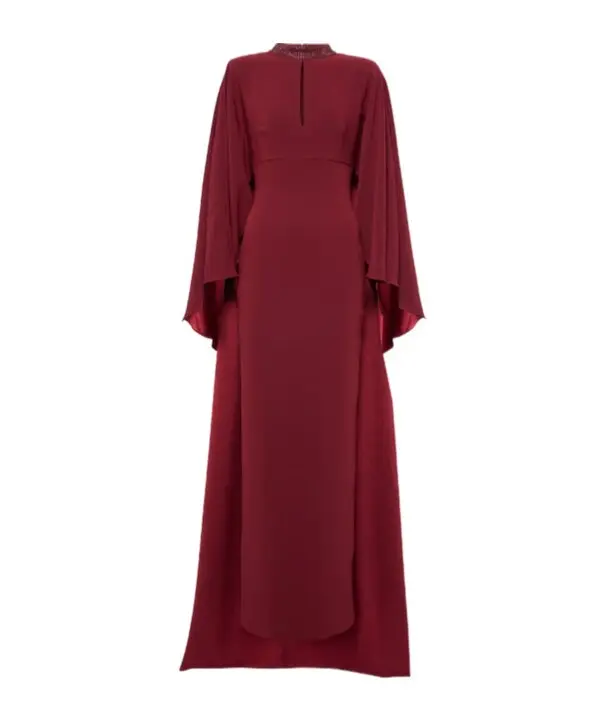 Roland Mouret Caped Crystal-embellished Gown - Red