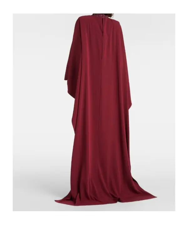 Roland Mouret Caped Crystal-embellished Gown