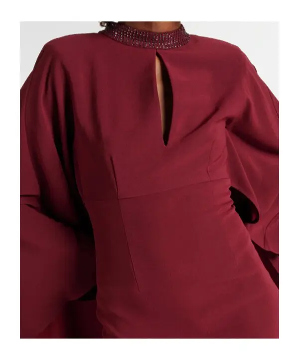 Roland Mouret Caped Crystal-embellished Gown