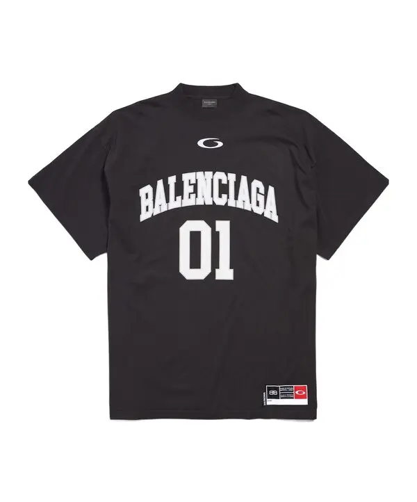 Balenciaga Basketball Series Oversized T-shirt In Black - Washed Black