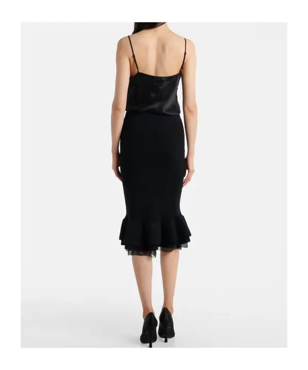 Nina Ricci Peplum Wool-blend Midi Skirt