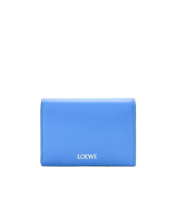Loewe Folded Wallet In Shiny Nappa Calfskin - Blue