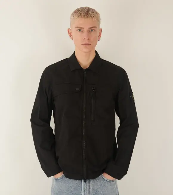 Stone Island Logo Patch Zip-up Jacket